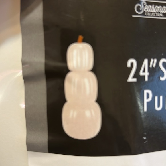 Holiday | New Fall Autumn Decor All White Stacking Plastic Pumpkin 24in ...